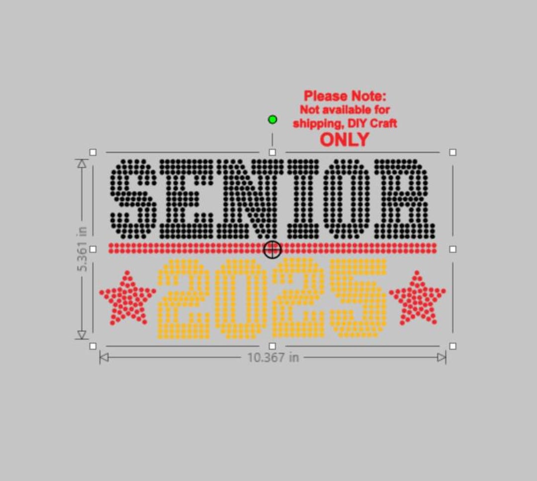 Senior 2025 Rhinestone Template Pattern Transfer SVG Instant ...