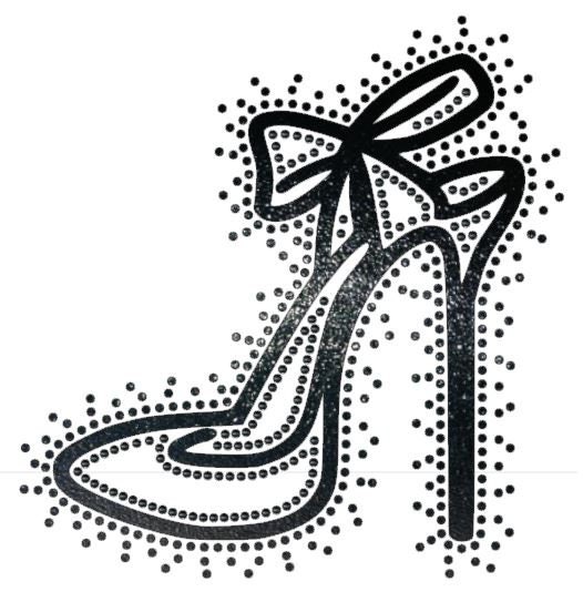High Heel Shoe Glitter HTV and Rhinestones Pattern Transfer - Etsy