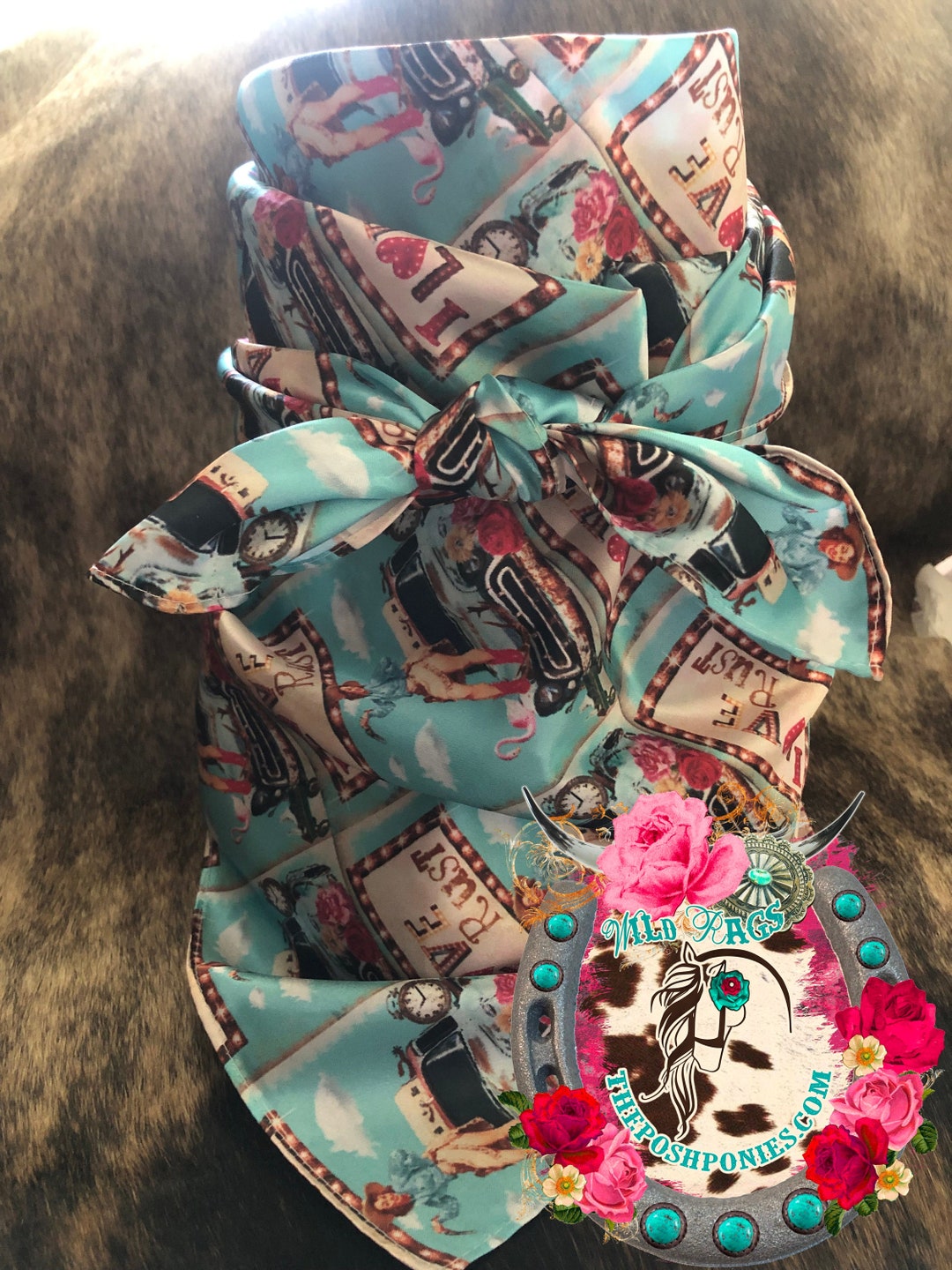 Custom I Love Rust Wild Rag Vintage Cowgirl 35 X 35 - Etsy