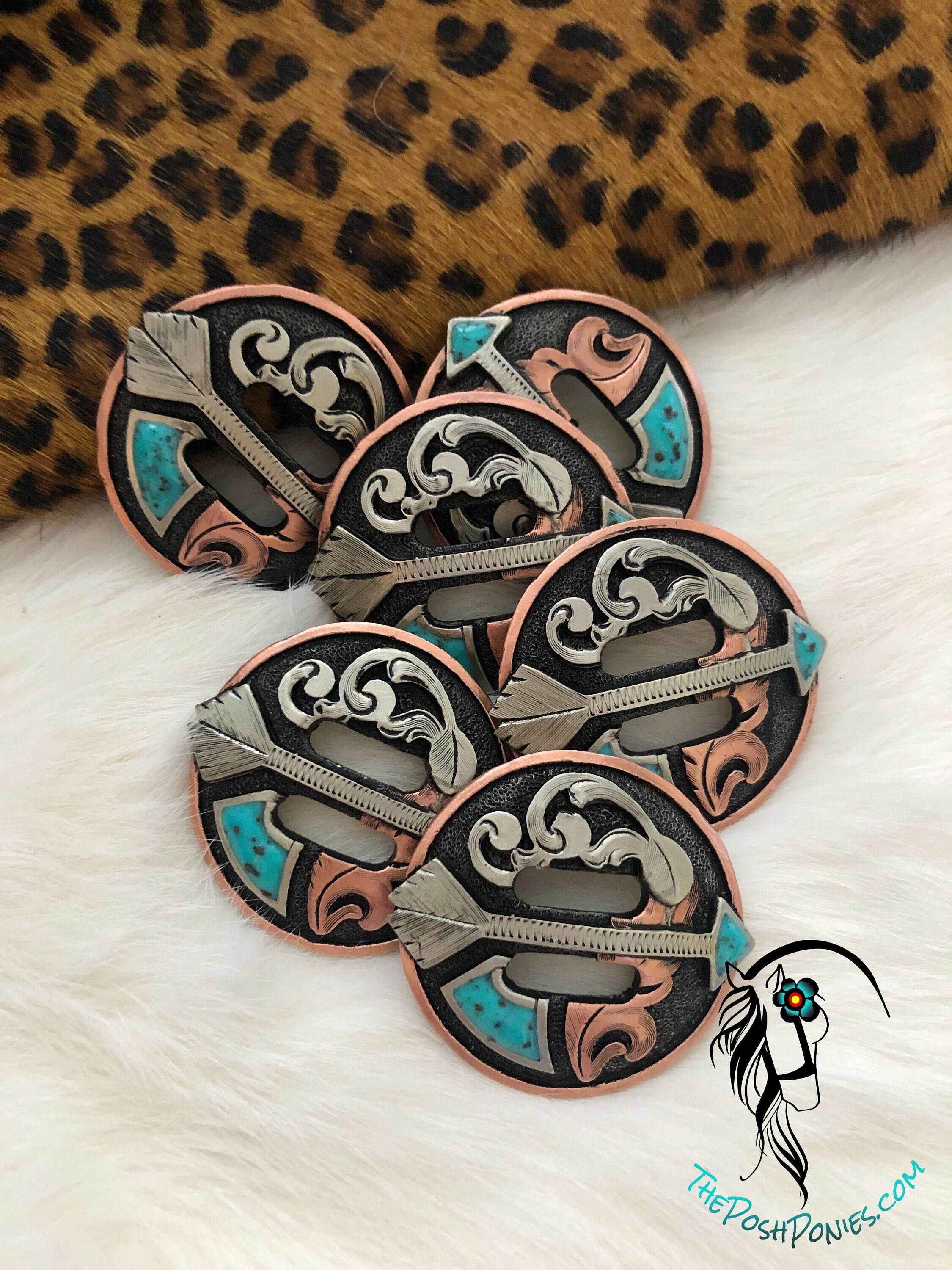 Handmade Round Arrow Slotted Conchos-1, 1.25 & 1.5each Concho Sold ...