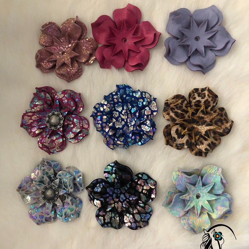 Leather Flowers - Etsy