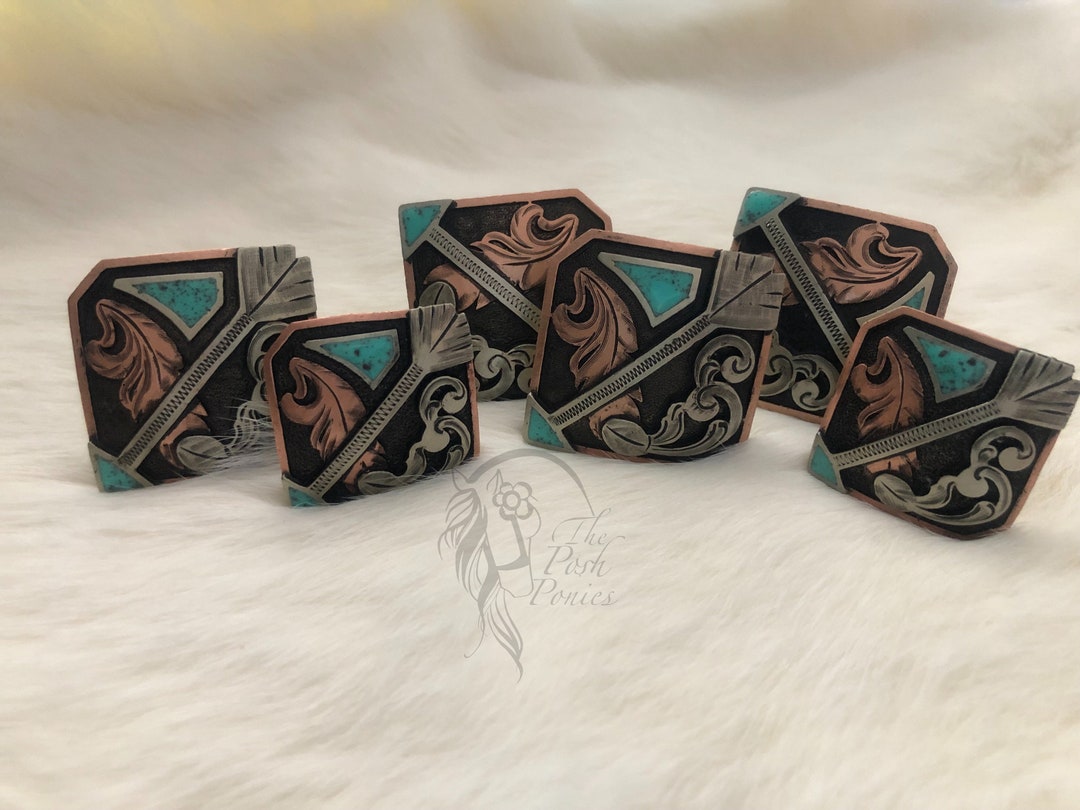 Handmade Square Arrow Saddle Concho Set - Etsy