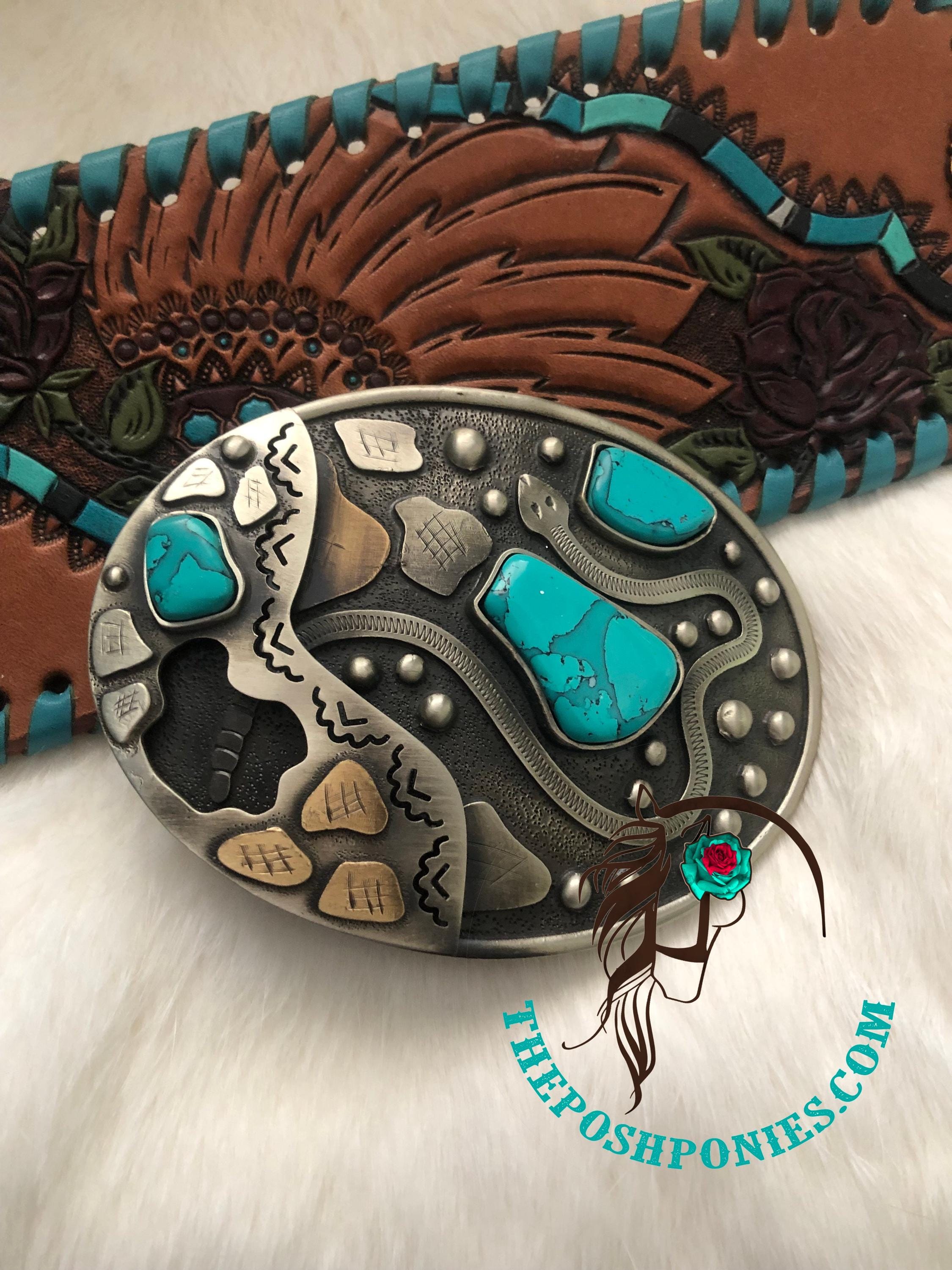 Handmade Snake and Spots Belt Buckle - Etsy