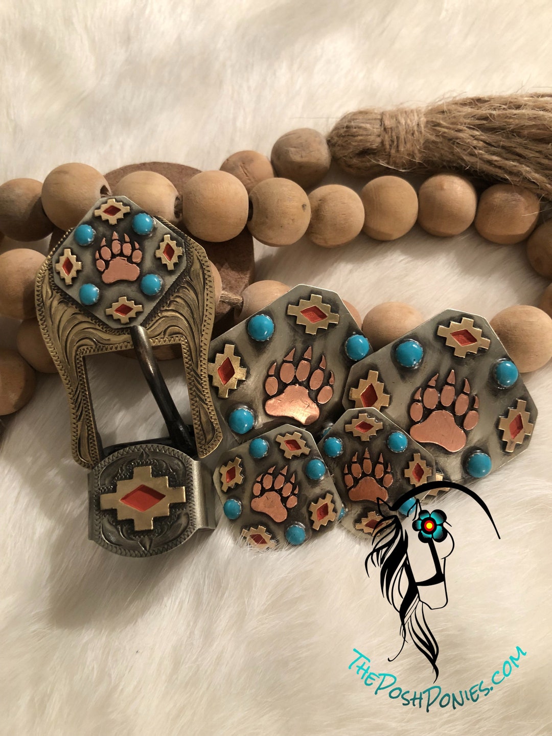 Handmade Bear Paw Collection-chicago Back Conchos 1, 1.25, 1.5 & 3/4 ...