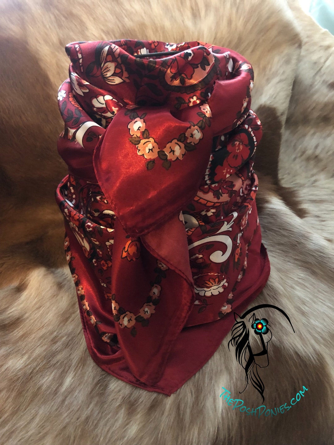 Dark Red Paisley Wild Rag 35 X 35 - Etsy