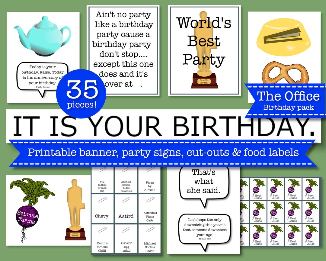 The Office Party Printables, Office Cupcake Toppers, Office Tv Show ...