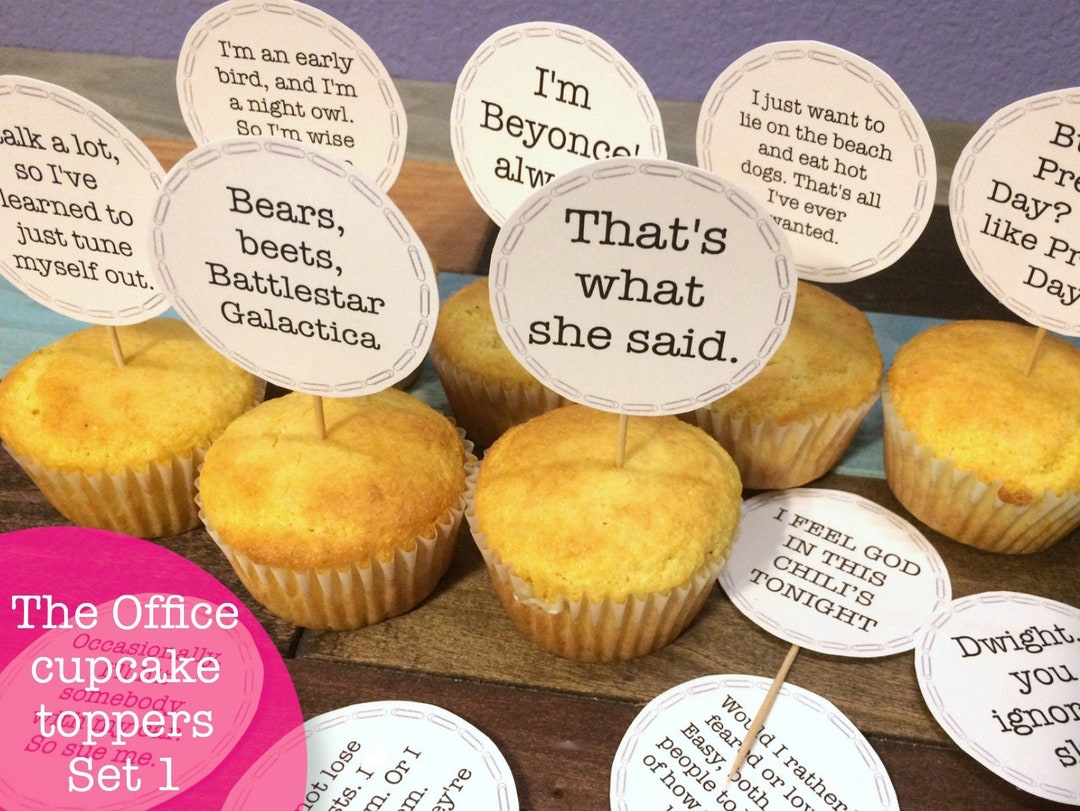 The Office Cupcake Toppers, the Office Theme, Office Birthday, Office ...
