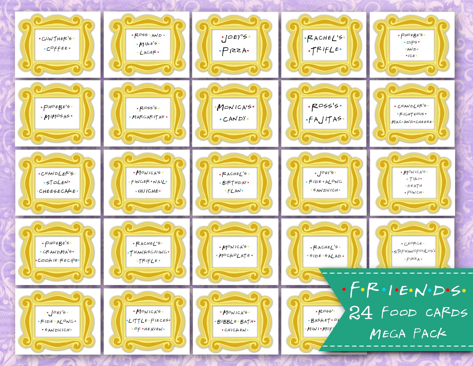 Friends Place Cards Printables Friends Inspired Friends - Etsy