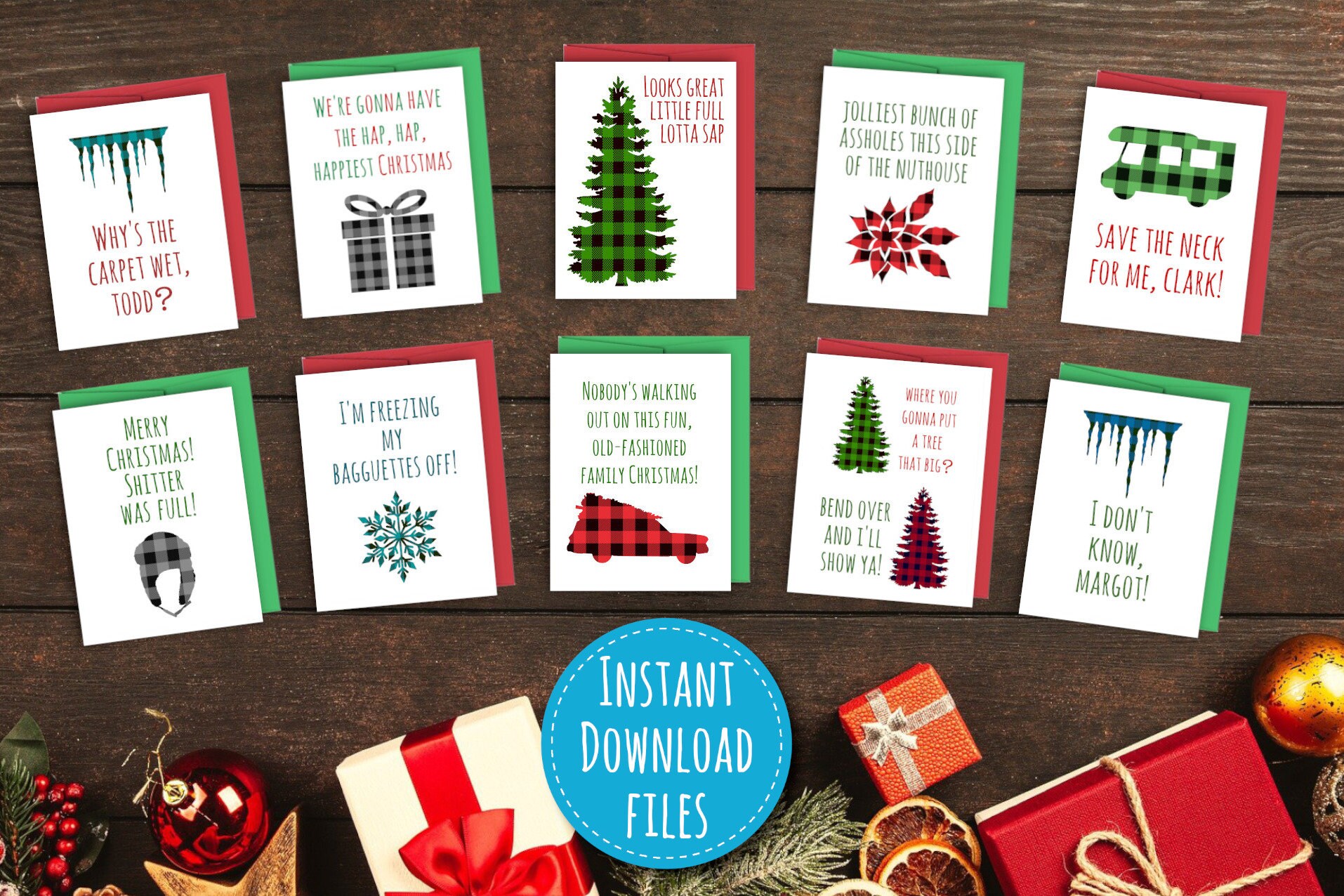 Printable Christmas Vacation Cards Instand Download - Etsy