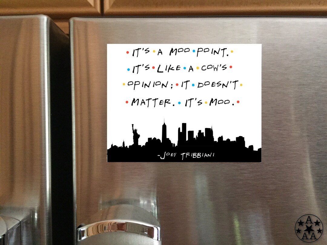 Friends Inspired Magnet, Joey Tribbiani Magnet, Moo Point Quote Magnet ...