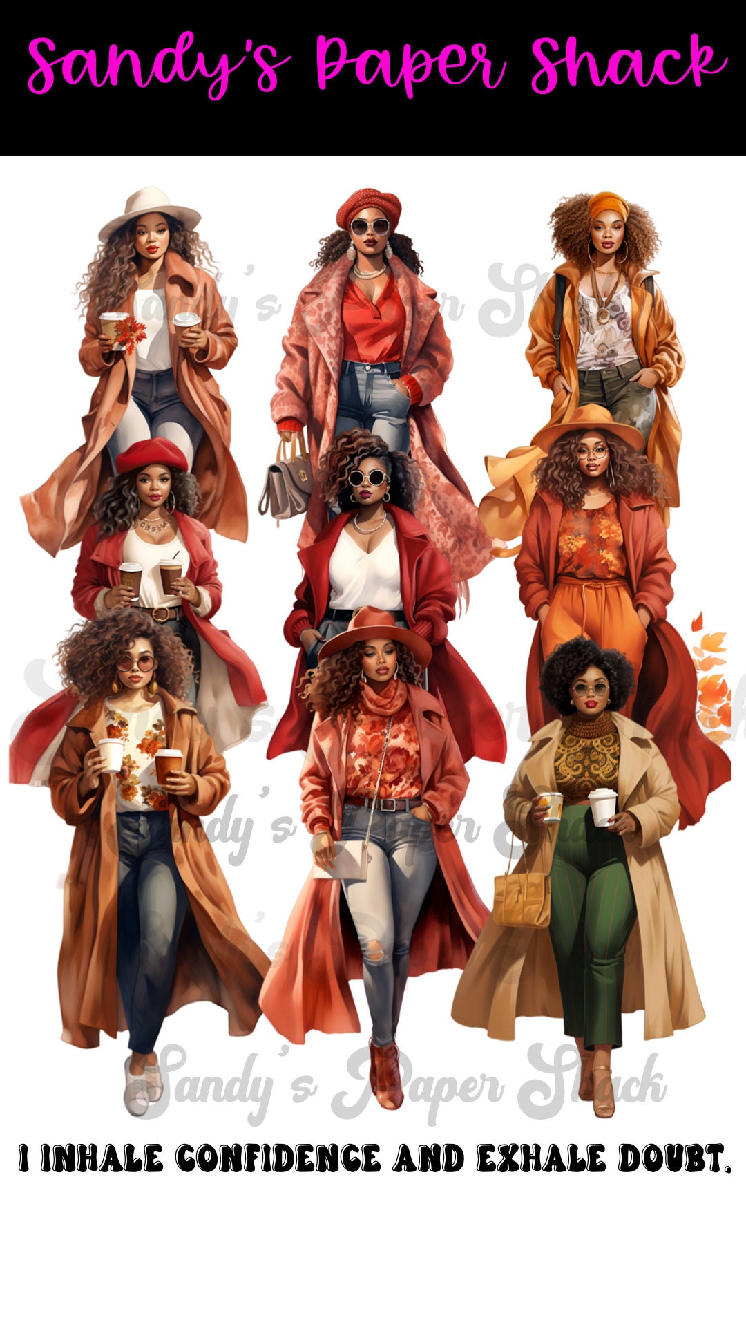 Curvy Fall Fashion Sassy Divas Stickers Etsy