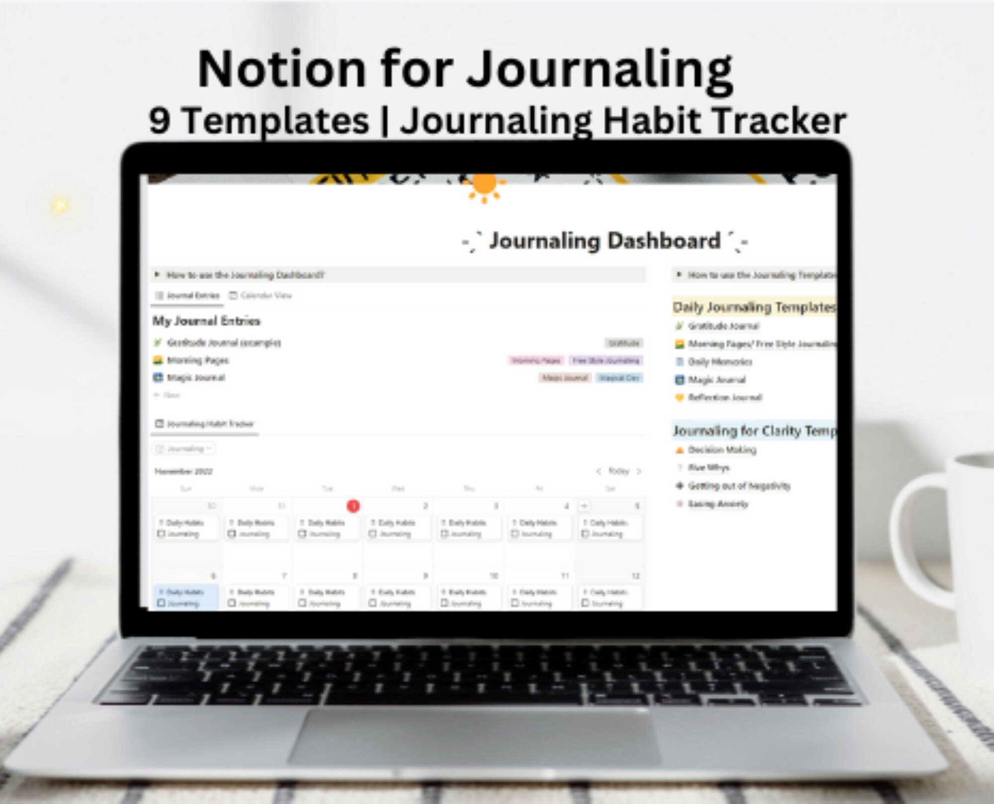 Notion Template | Notion Journal | Digital Journal | Gratitude Journal ...