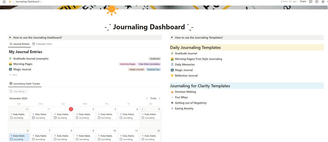 Notion Template Notion Journal Digital Journal Gratitude Journal Habit ...