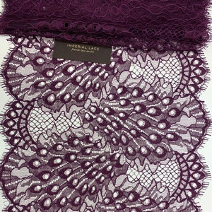 Purple Lace Trim, Delicate French Lace, Chantilly Lace, Bridal Lace ...