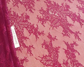 Red Lace Fabric, Embroidered Lace, French Lace, Wedding Lace, Bridal ...