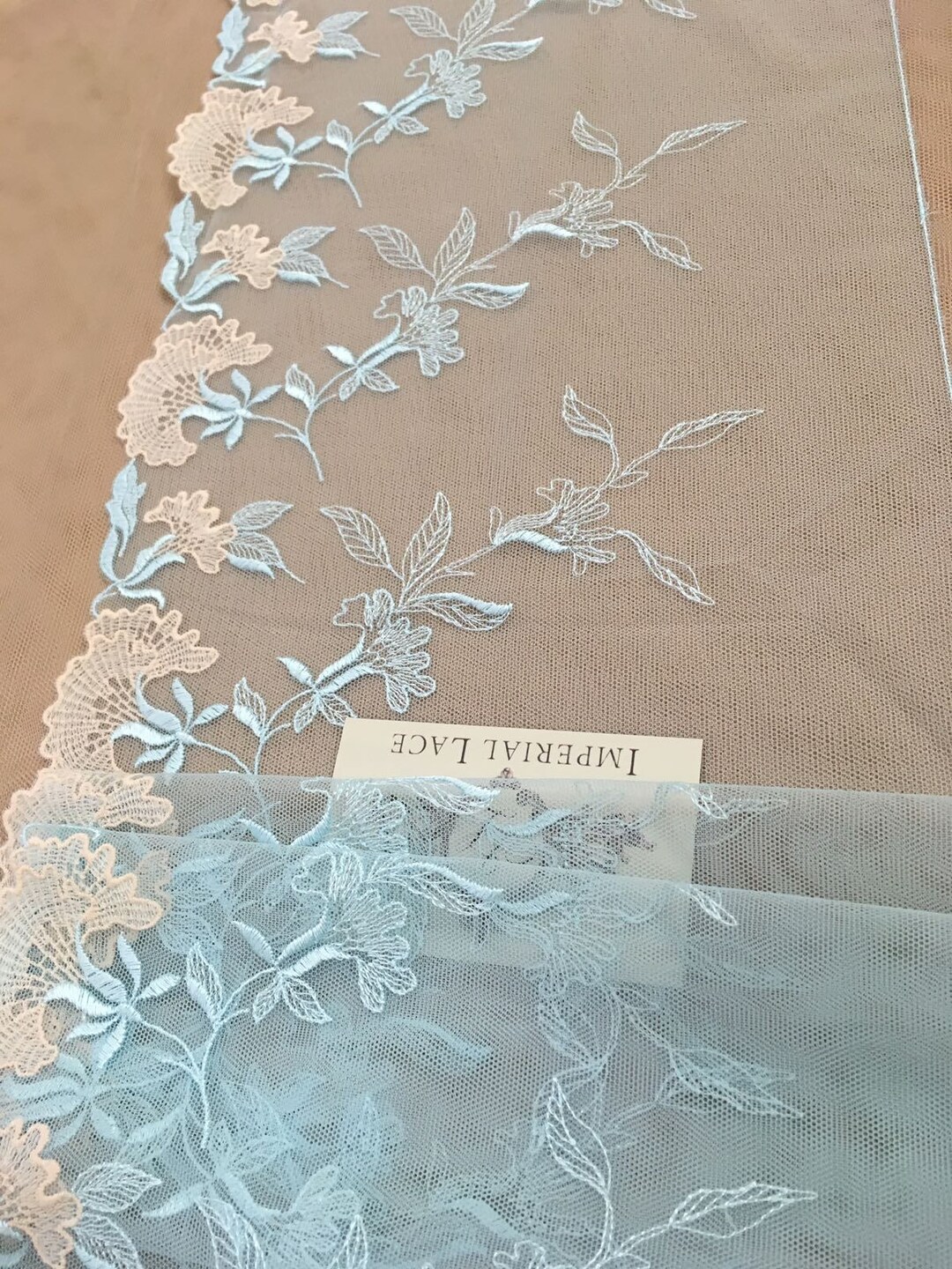 Blue Lace Trim French Lace Chantilly Lace Bridal Gown Lace Wedding Lace ...