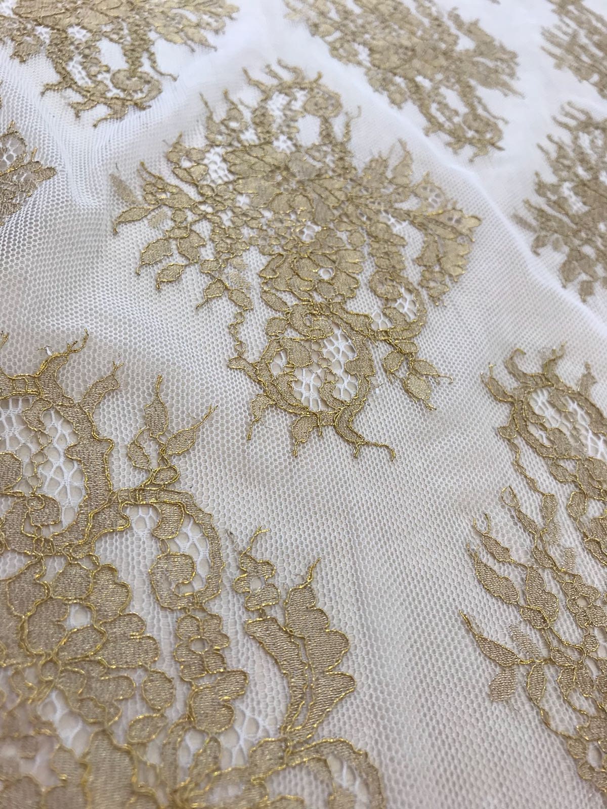 Gold Lace Fabric French Lace Embroidered Lace Wedding Lace - Etsy