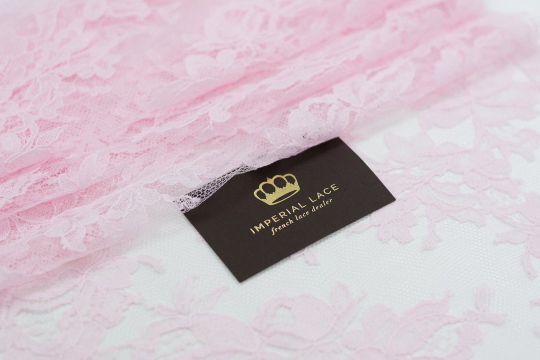 Pink Lace Trim, Light Pink French Lace, Chantilly Lace, Bridal Gown ...