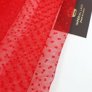 Red Dotted Tulle Fabric, Lingerie Red Net, Red Net Fabric, Lingerie Net ...