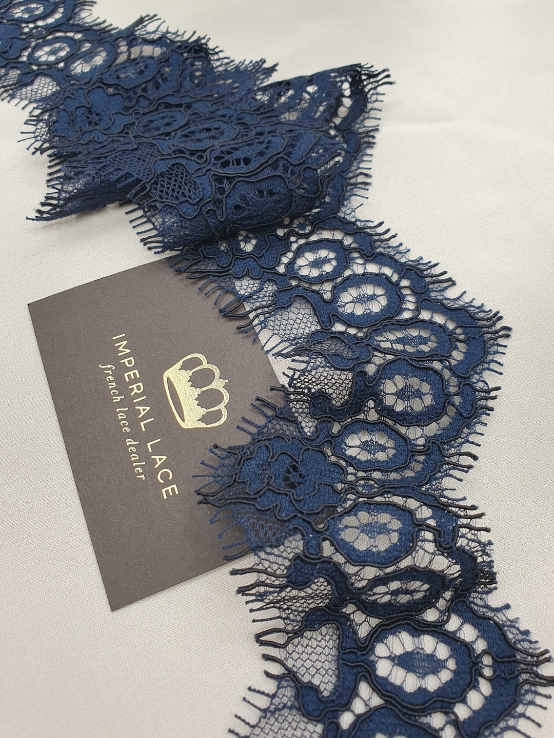 Navy Blue Lace Trim, French Lace Trim, Alencon Lace, Bridal Wedding ...