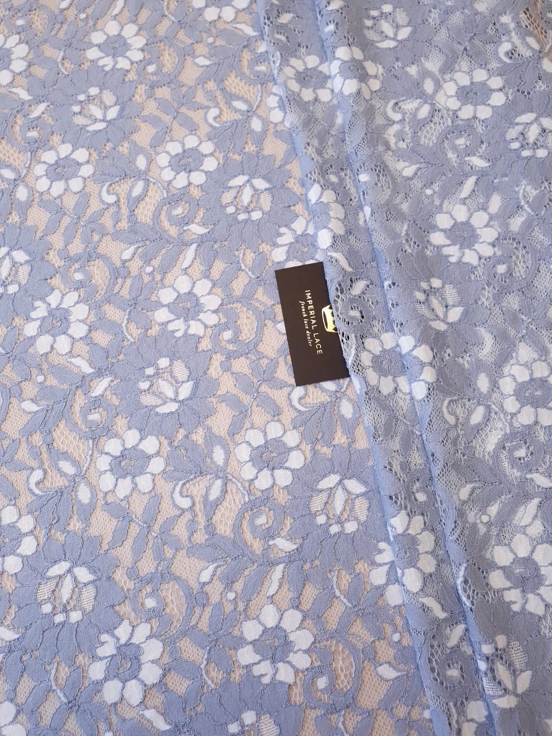 Tela de encaje azul Encaje bordado Encaje francés Encaje de - Etsy España