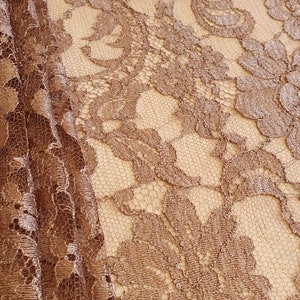 Brown Lace Fabric, Embroidered Lace, French Lace, Wedding Lace, Bridal ...