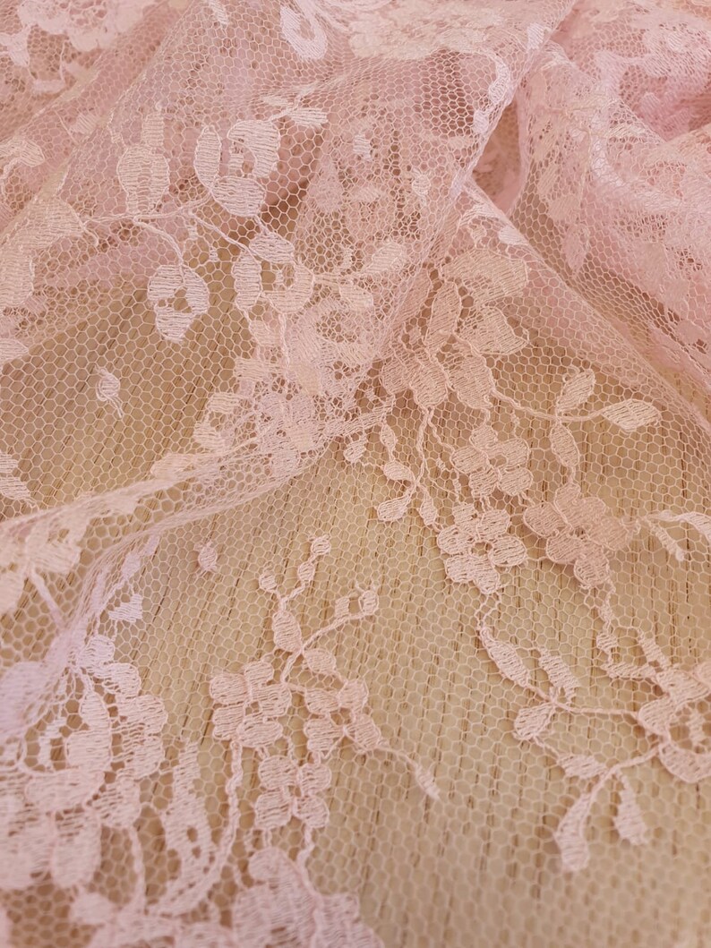 Pink Lace Fabric Embroidered Lace French Lace Wedding Lace - Etsy