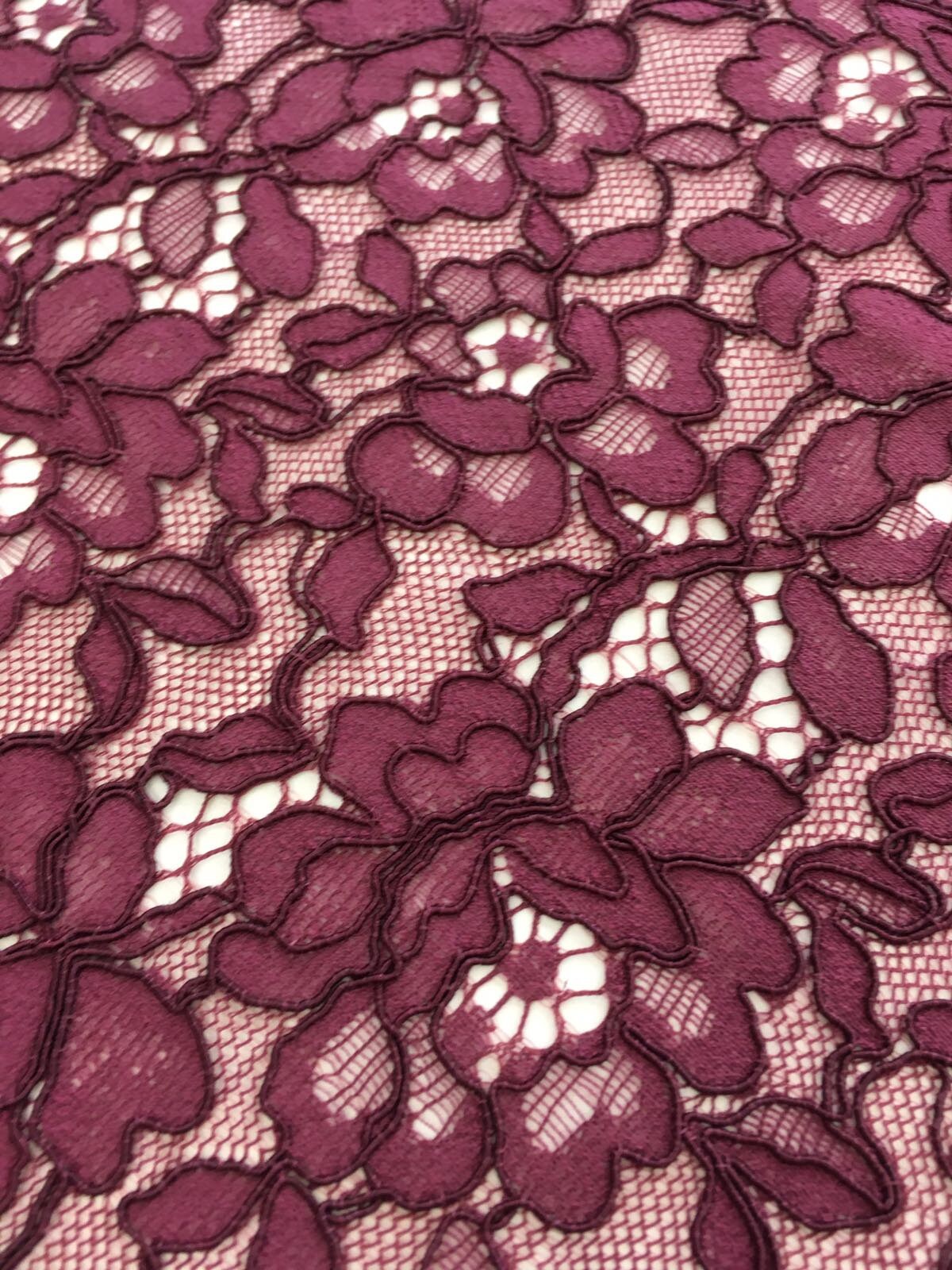 Red Lace Fabric Embroidered Lace French Lace Wedding Lace - Etsy