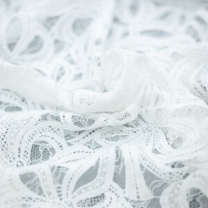 White Lace Fabric, Wedding Lace Fabric, Alencon Lace, Scalloped Lace ...