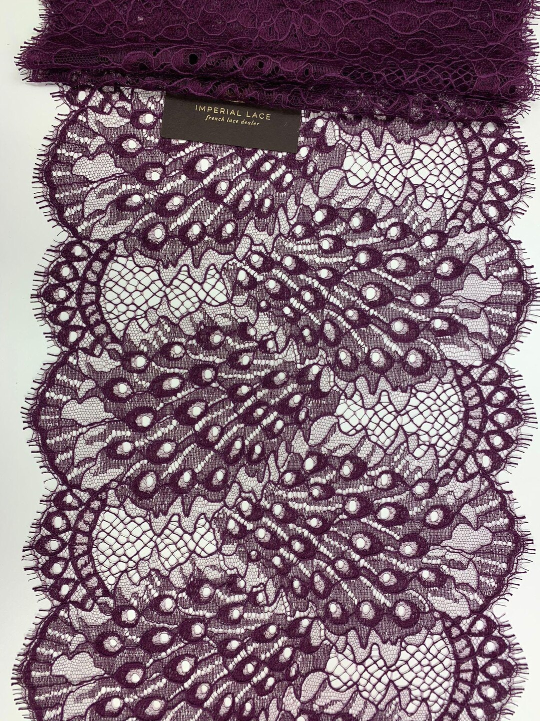 Purple Lace Trim, Delicate French Lace, Chantilly Lace, Bridal Lace ...