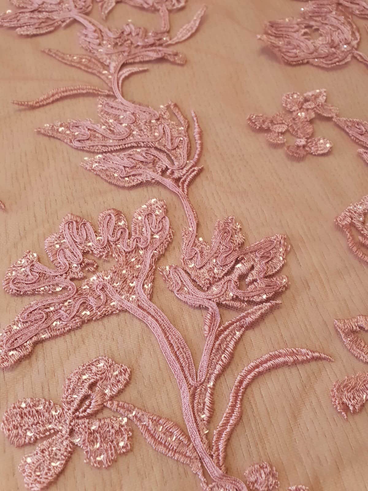 Tela de encaje rojo frambuesa 3D de lujo rosa hecho a mano | Etsy