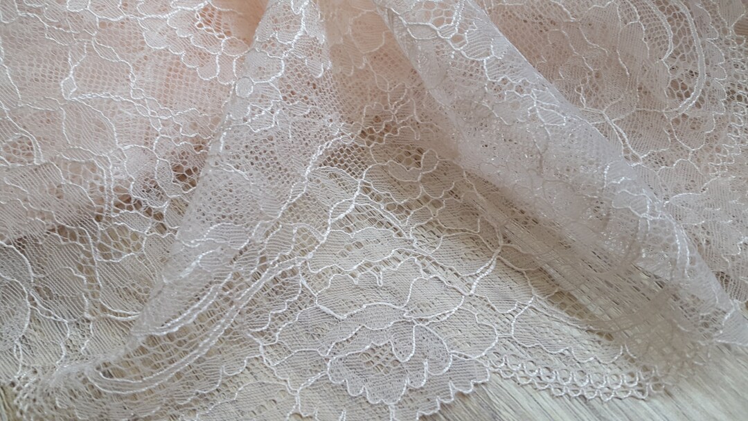 Light Pink Lace Trim, French Lace, Chantilly Lace, Bridal Lace, Wedding ...