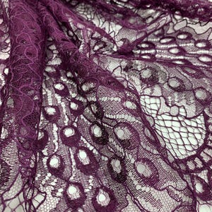 Purple Lace Trim, Delicate French Lace, Chantilly Lace, Bridal Lace ...