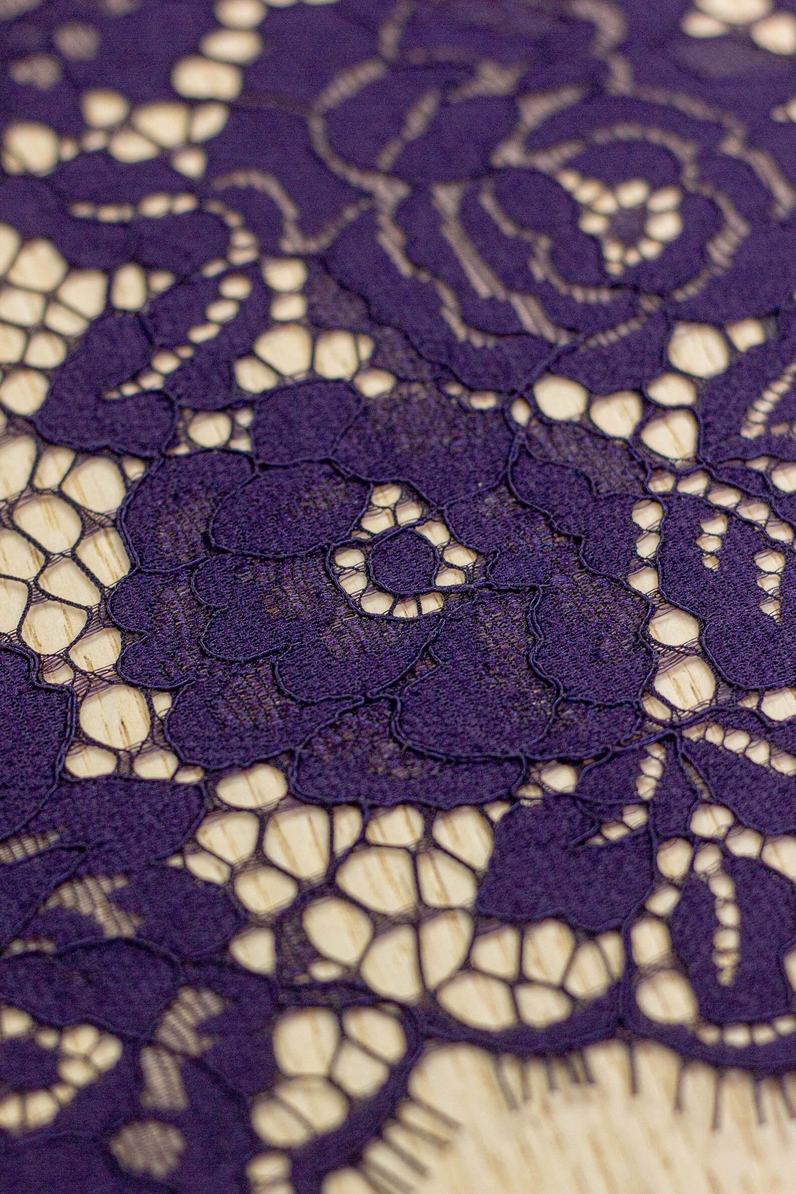 Purple Lace Fabric Embroidered Lace French Lace Wedding | Etsy