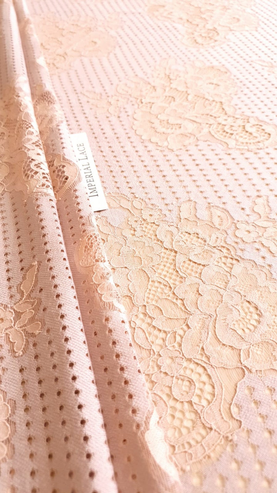 0.80m Piece of the Powder Lace Fabric, Spitzenstoff, Lingerie Lace ...