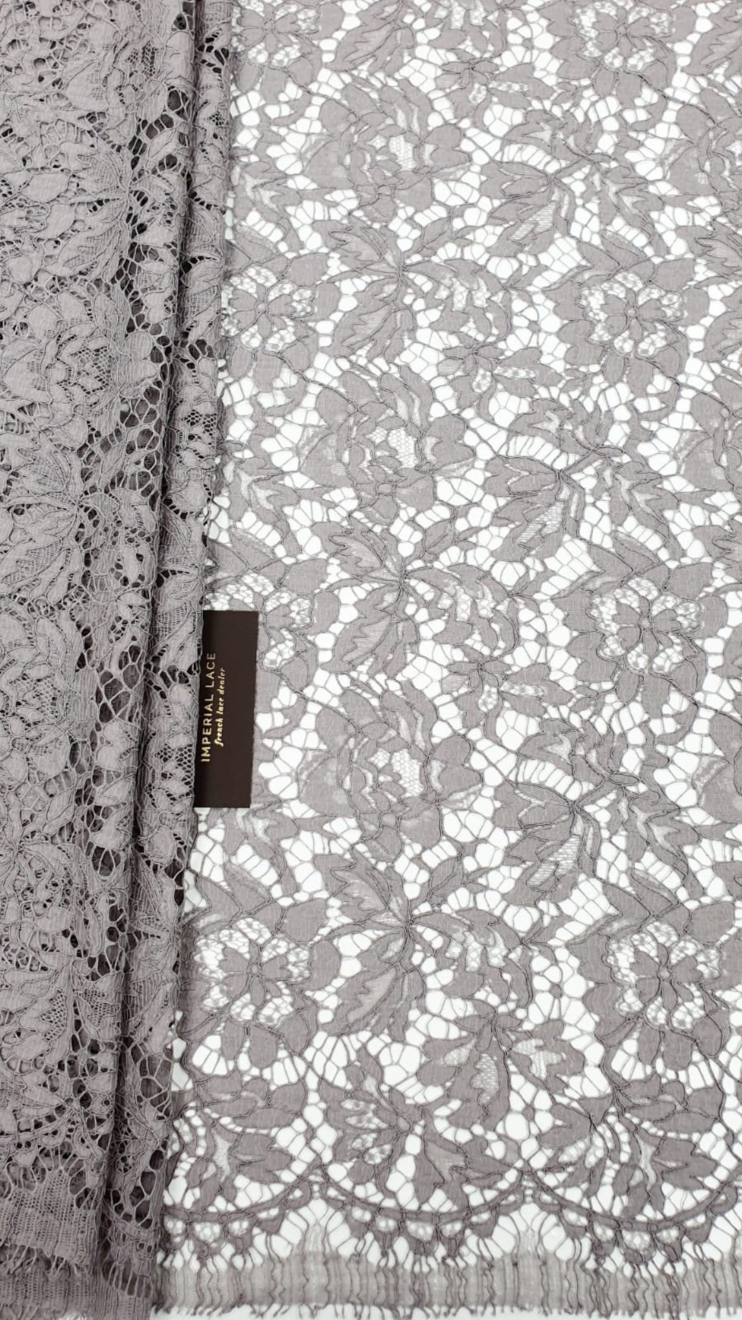 Grey Lace Fabric, Alencon Lace, French Lace, Bridal Gown, Wedding Lace ...