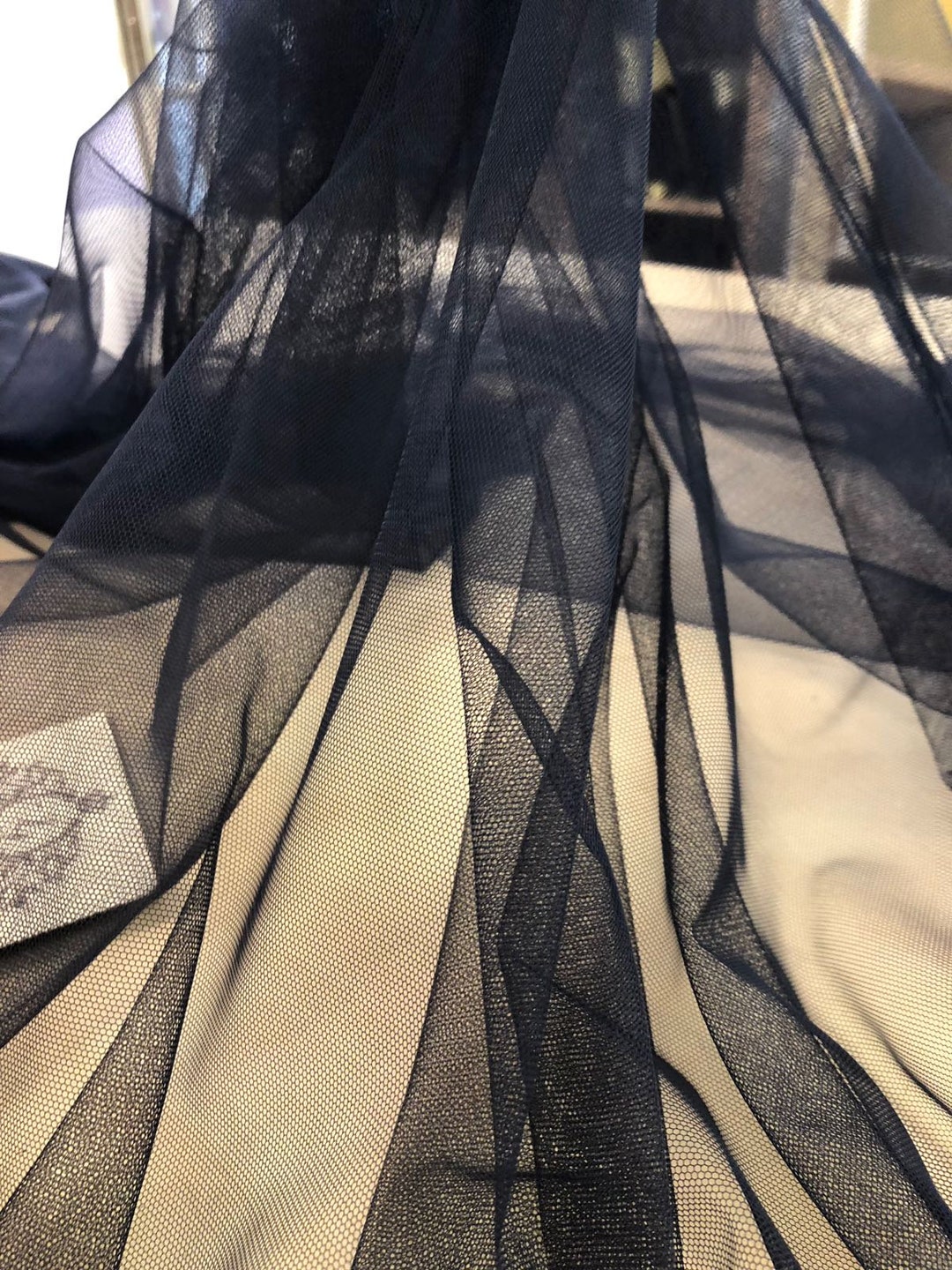 Dark Blue Tulle Fabric Lingerie Blue Net Blue Net Fabric - Etsy