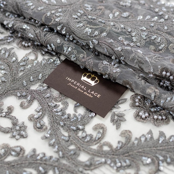 Grey Lace Fabric - Etsy