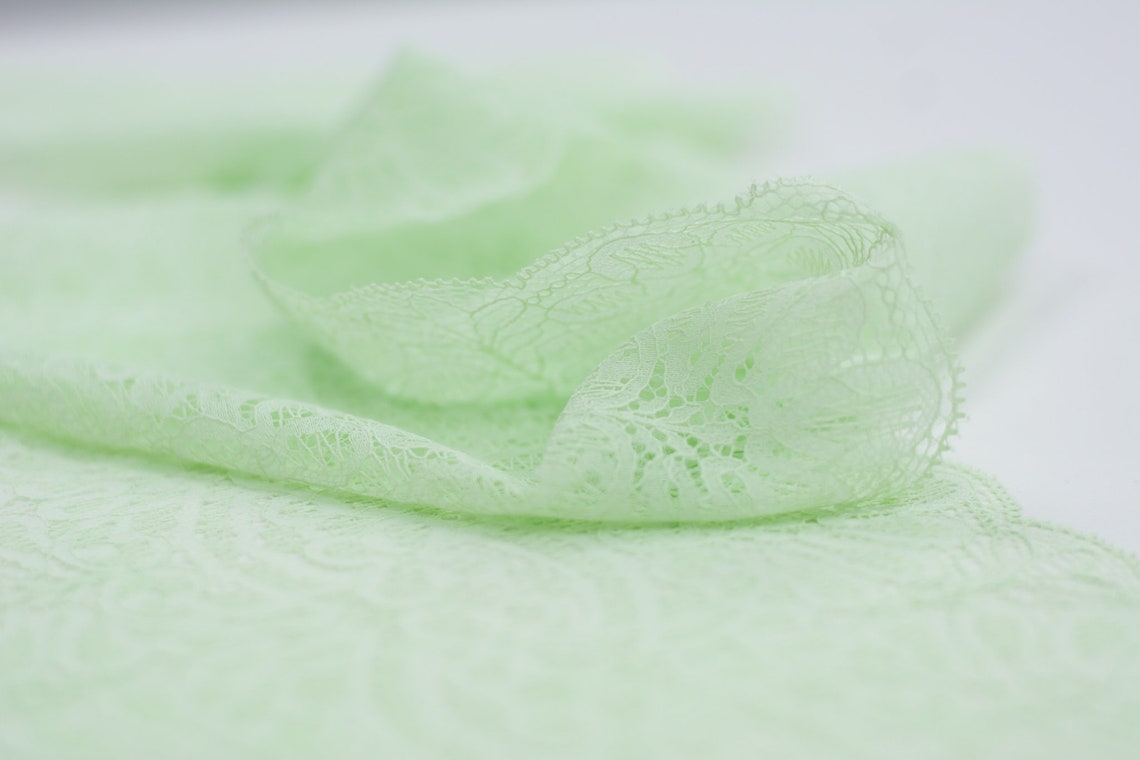Green Lace Trim, Green Lace Fabric, French Lace Trim, Alencon Lace Trim ...