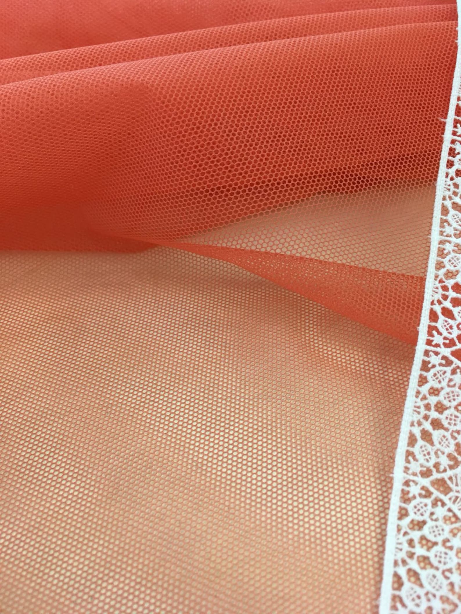 Orange Tulle Fabric, Orange Soft Tulle Fabric Sell by the Meter ...