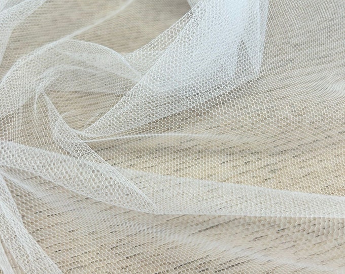 Soft English Net - 3m Wide- 118 Inches Wide - Silk White - Sold by the ...