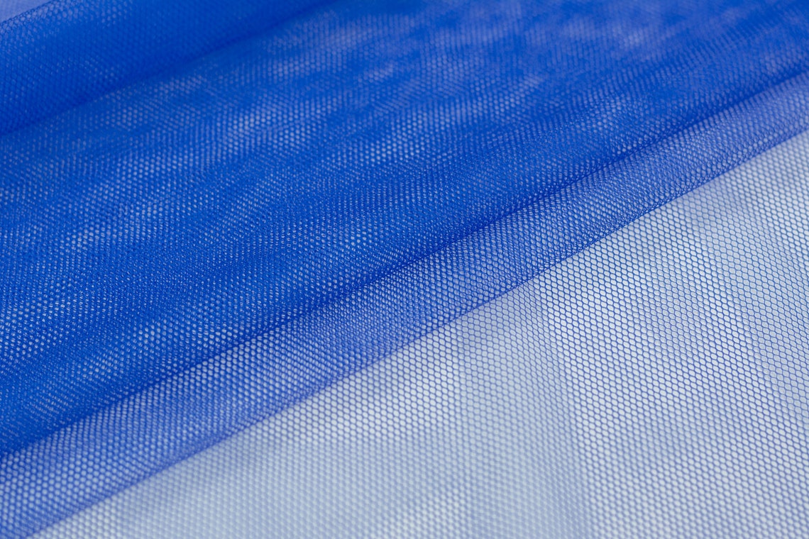 Tul azul Tul azul más suave 100% de seda tela de tul suave - Etsy España