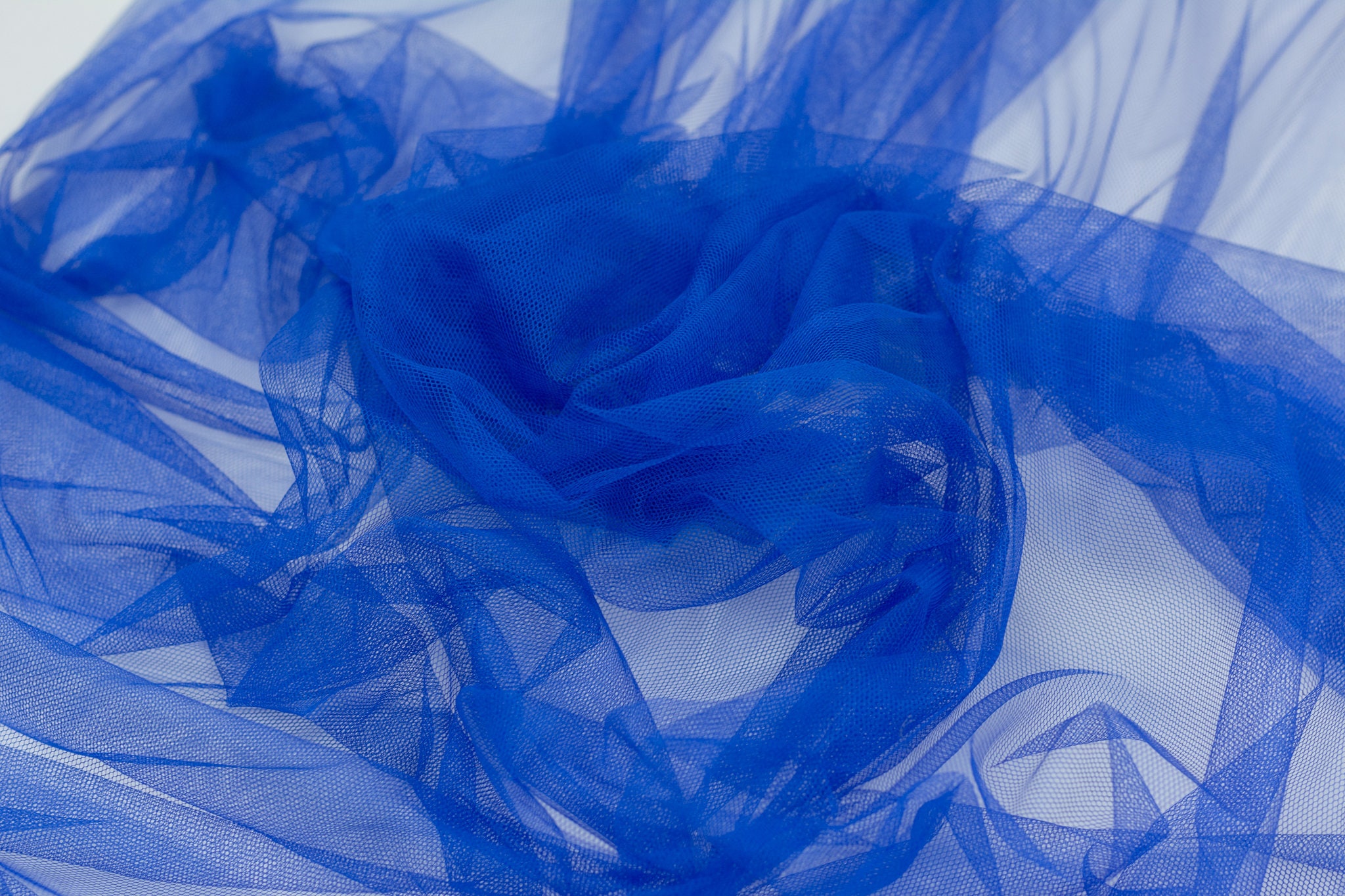 Tul azul Tul azul más suave 100% de seda tela de tul suave | Etsy