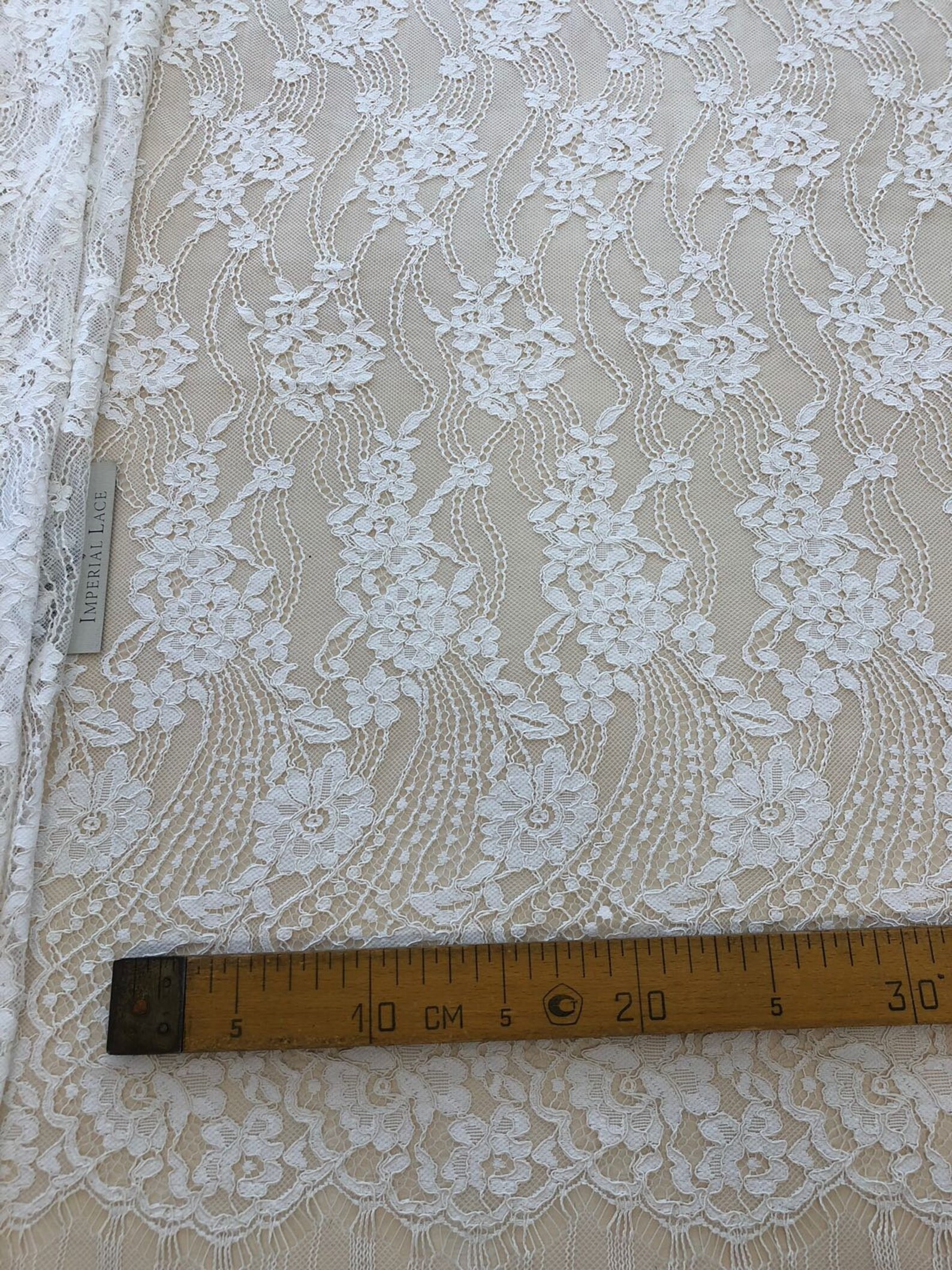Cream Lace Fabric French Lace Embroidered Lace Wedding | Etsy