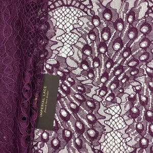 Purple Lace Trim, Delicate French Lace, Chantilly Lace, Bridal Lace ...