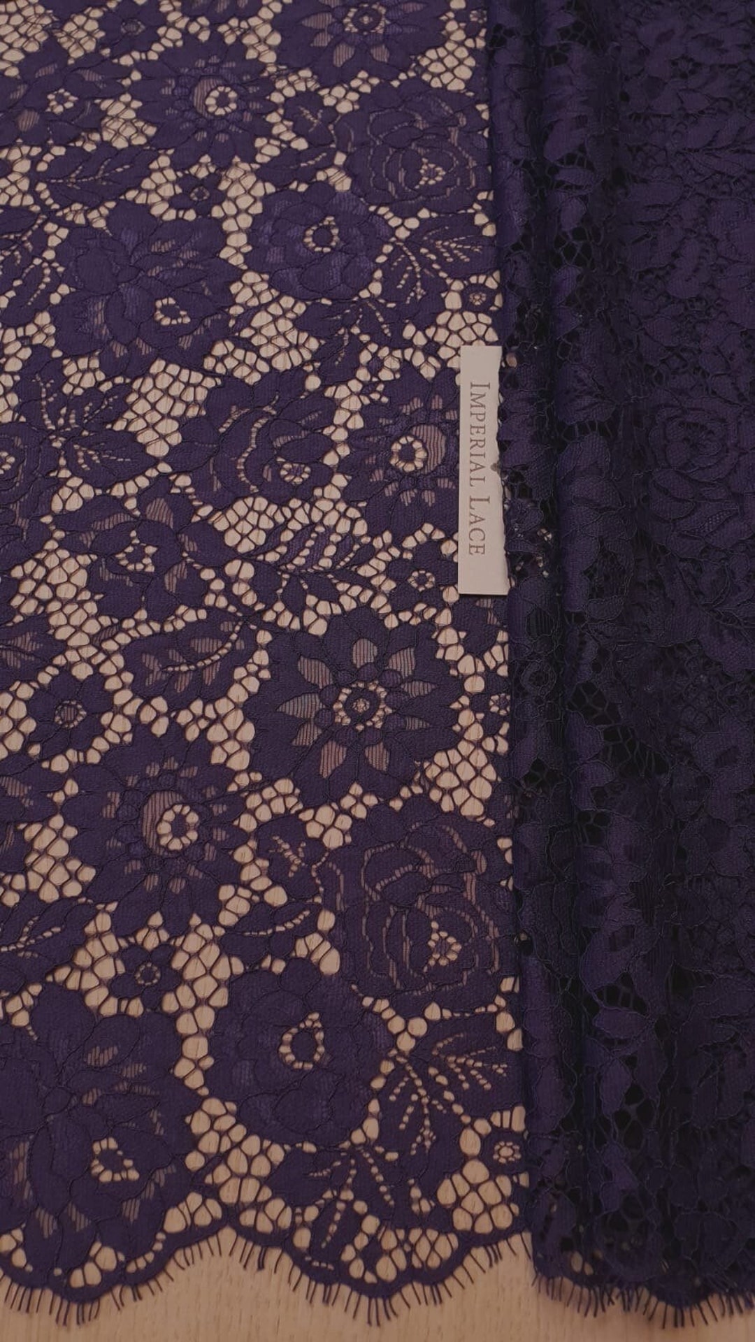 Purple Lace Fabric, Floral Lace, French Lace, Alencon Lace, Wedding ...