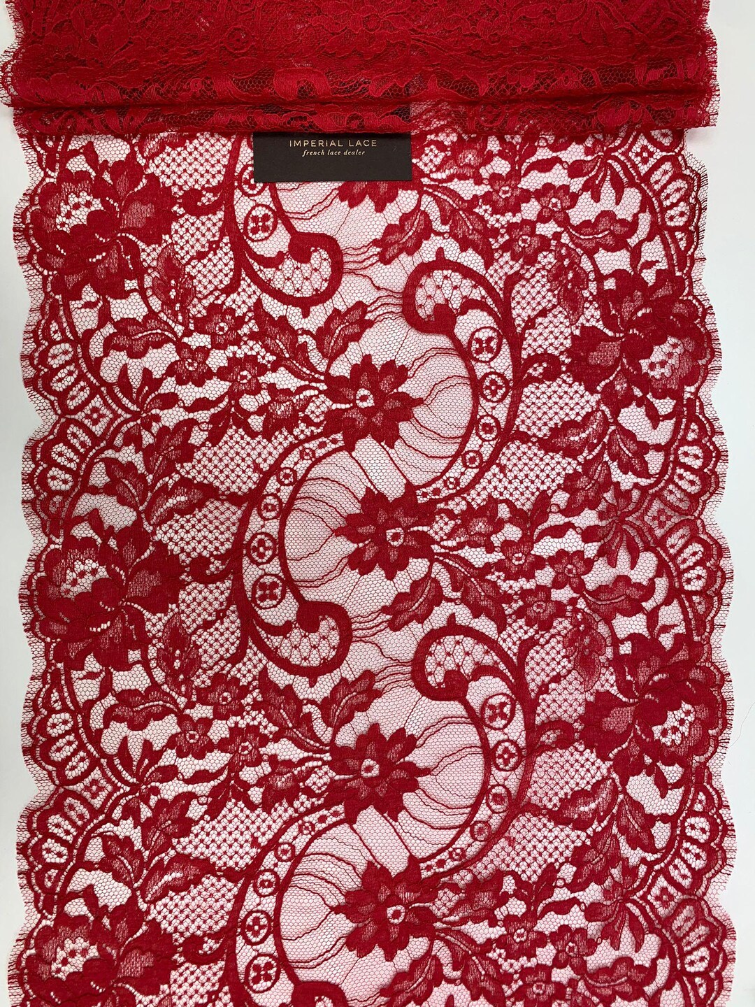 Red Berry Cotton Chantilly Lace Trim, Floral Solstiss French Lace - Etsy