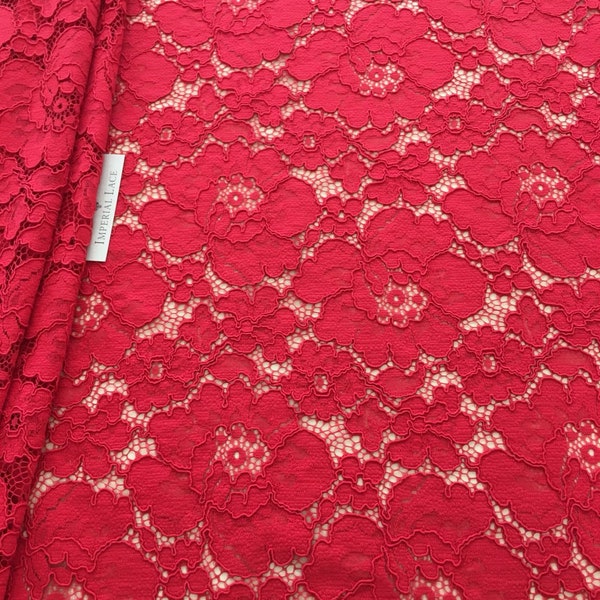 Red Lace Fabric (You'll Love) - Etsy