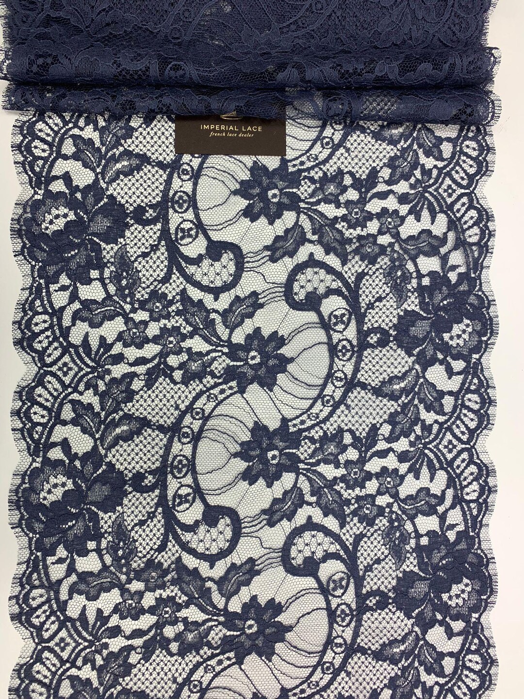 Blue Lace Trim, Solstiss French Lace, Chantilly Lace Trim, Bridal Gown ...