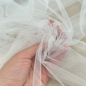 Soft English Net - 3m Wide- 118 Inches Wide - Silk White - Sold by the ...